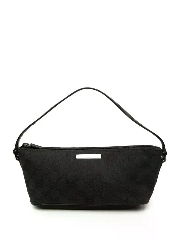 Gucci Gg Canvas Boat Shoulder Bag - Black