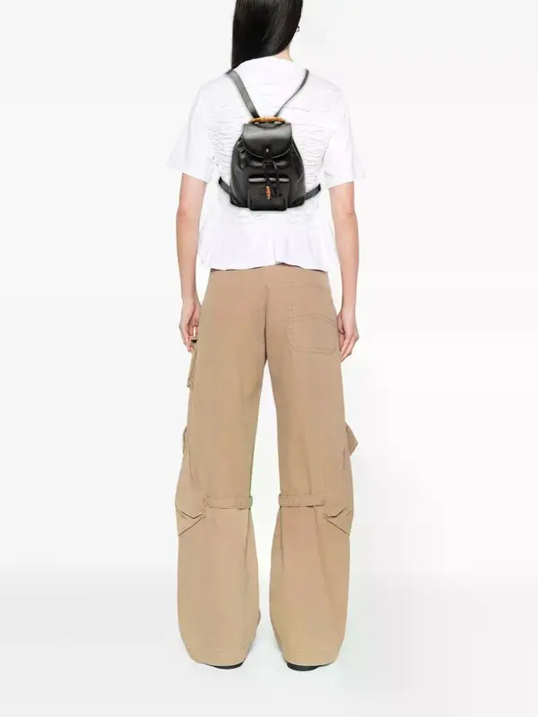 Gucci Calfskin Bamboo Drawstring Backpack