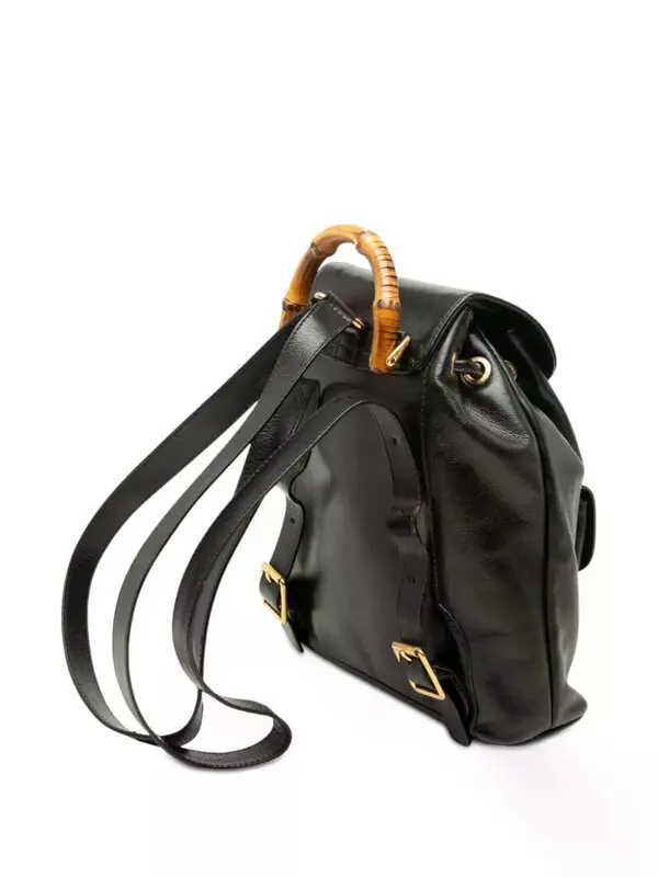Gucci Calfskin Bamboo Drawstring Backpack