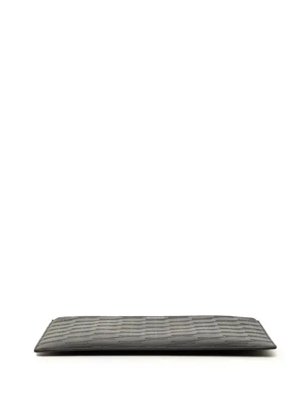 Balenciaga Monogram Embossed Leather Wristlet Clutch Bag