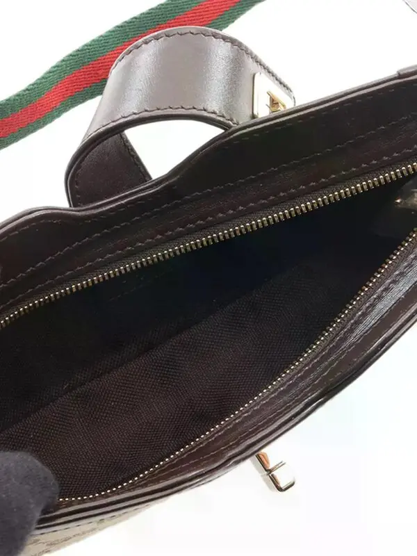 Gucci Mini Gg Canvas Web Moon Side Shoulder Bag