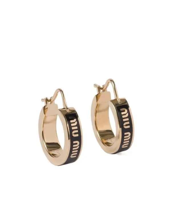 Miu Miu Enameled Metal Earrings - Yellow