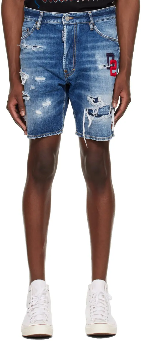 Dsquared2 Distressed Denim Shorts