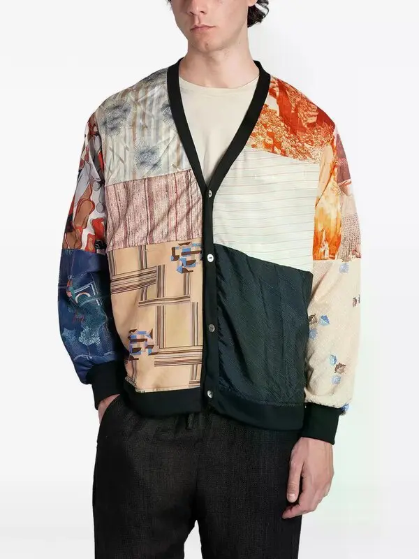 Needles Patchwork V-neck Shirt Jacket