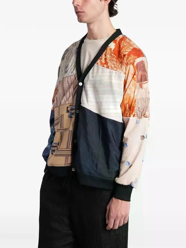 Needles Patchwork V-neck Shirt Jacket