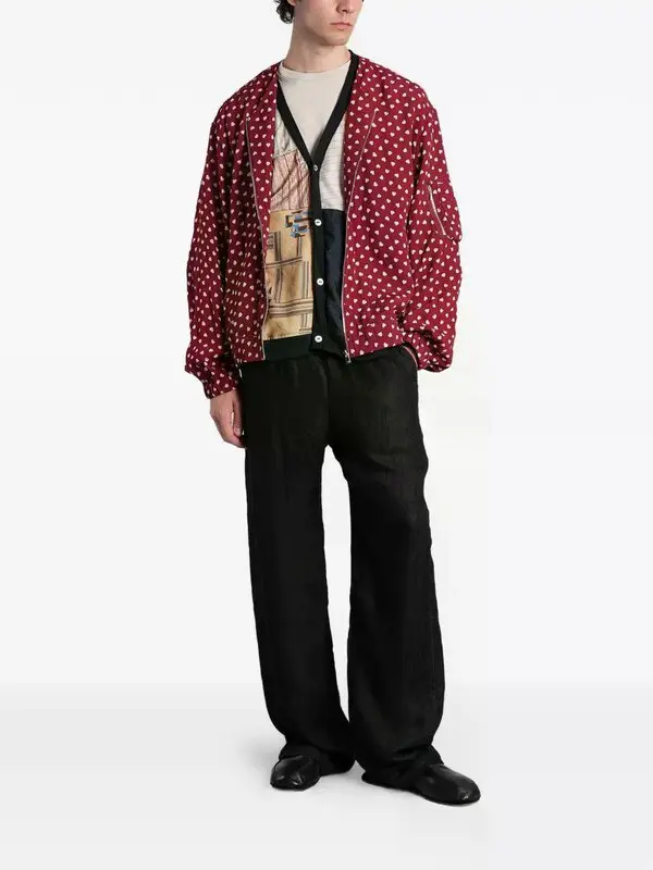 Needles Heart-print Bomber Jacket