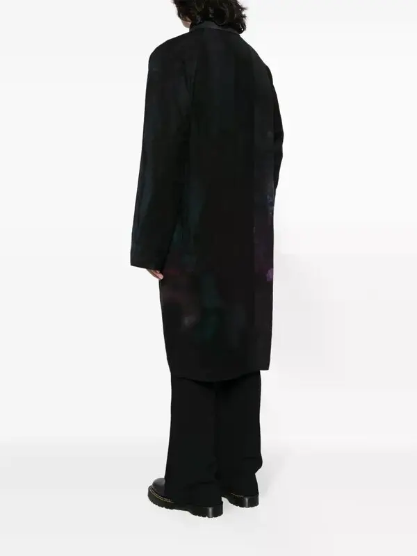 Yohji Yamamoto Single-breasted Graphic-print Coat