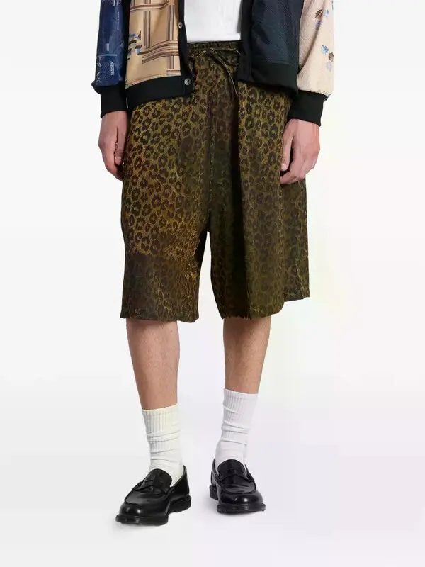 Needles Leopard Print Drawstring Shorts