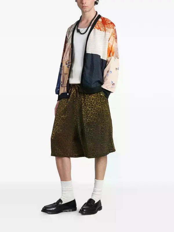 Needles Leopard Print Drawstring Shorts