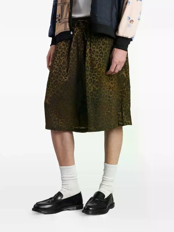 Needles Leopard Print Drawstring Shorts