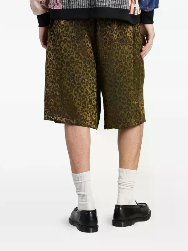 Needles Leopard Print Drawstring Shorts