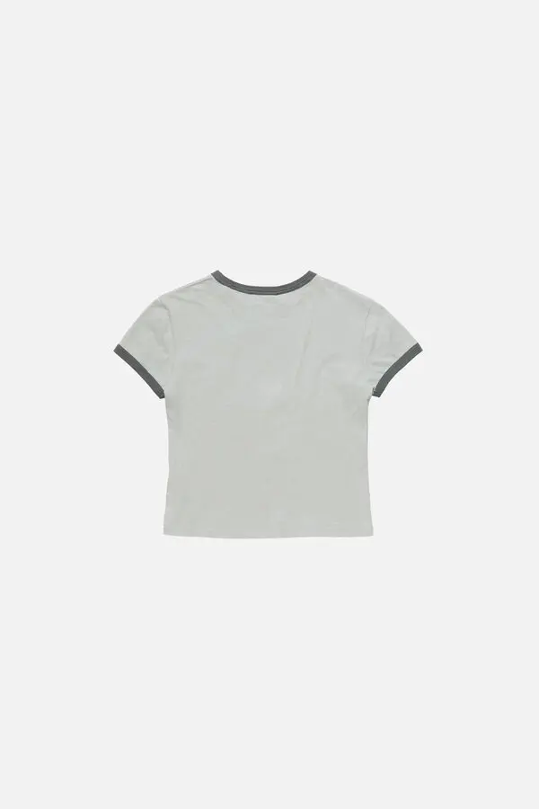 Acne Studios Rose Print Ringer T-shirt - Gray/red