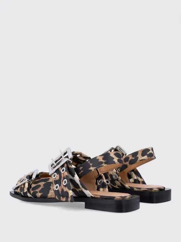 GANNI Animal Print Flat Sandals