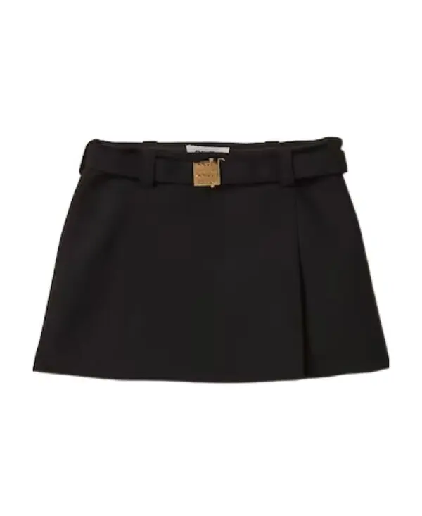 Miu Miu Logo-plaque Low-rise Mini Skirt - Black