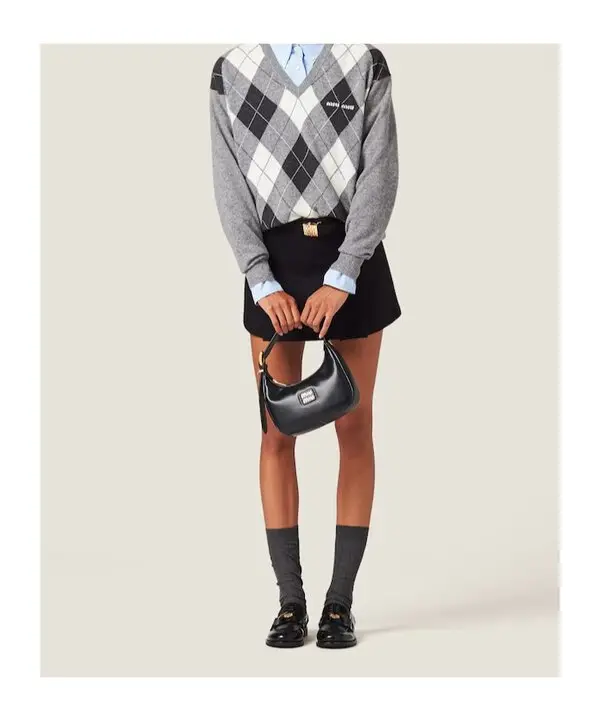 Miu Miu Logo Plaque Belted Low-rise Mini Skirt