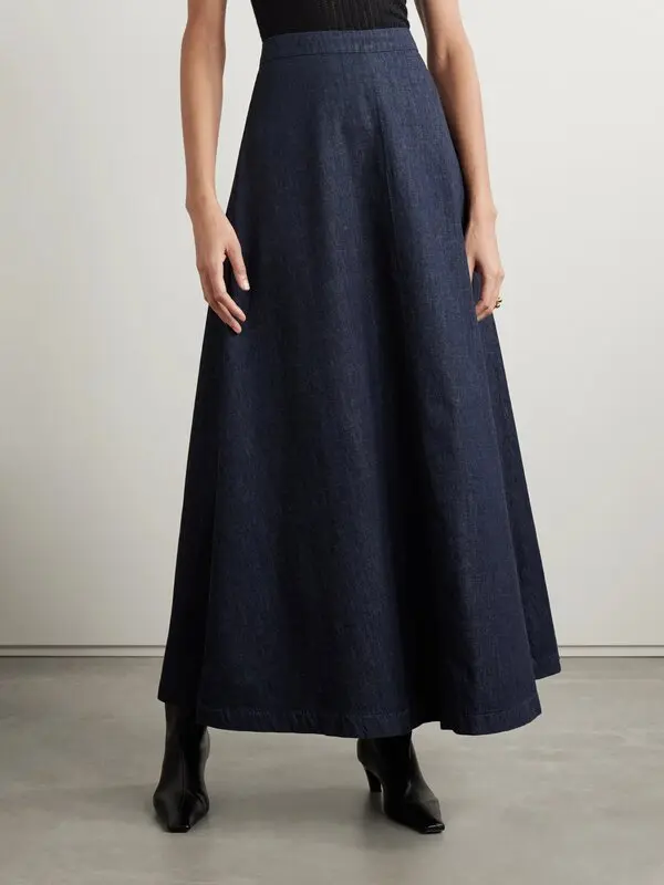 NILI LOTAN Astrid Denim Midi Skirt