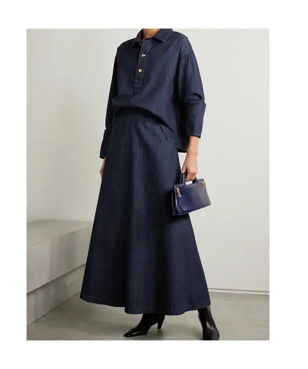 NILI LOTAN Astrid Denim Midi Skirt