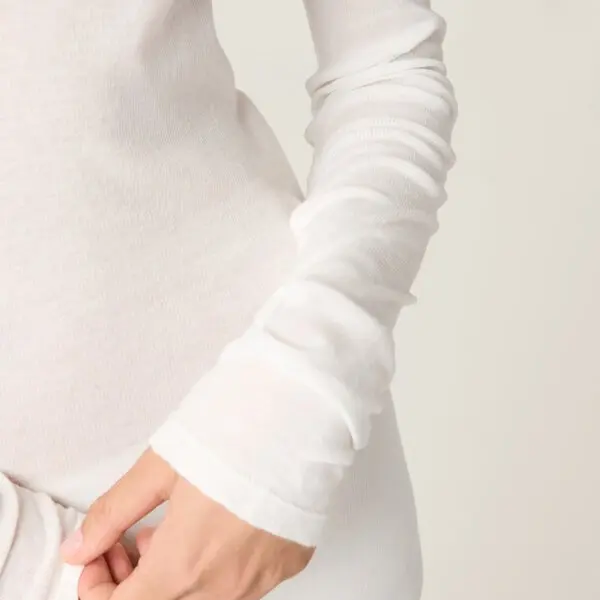 Miu Miu Logo Patch Long Sleeve Top
