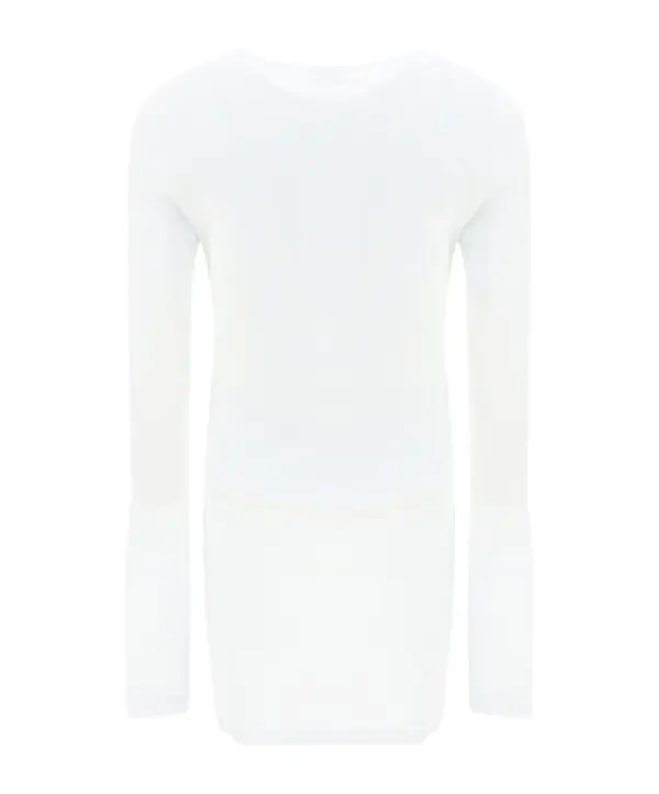 Miu Miu Logo Patch Long Sleeve Top - White