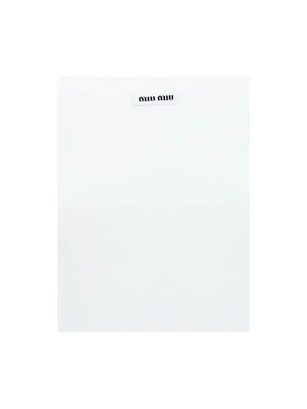 Miu Miu Logo Patch Long Sleeve Top - White