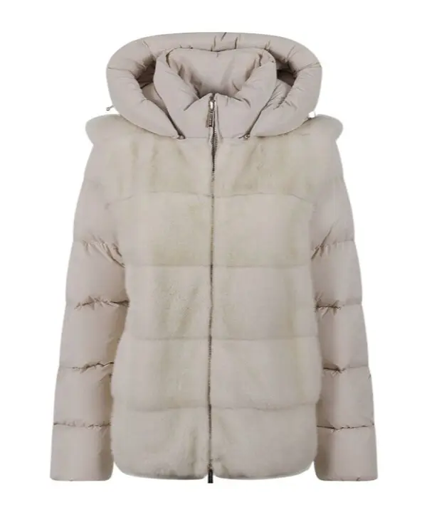 MOORER Morzine-vso Hooded Quilted Jacket - Gray