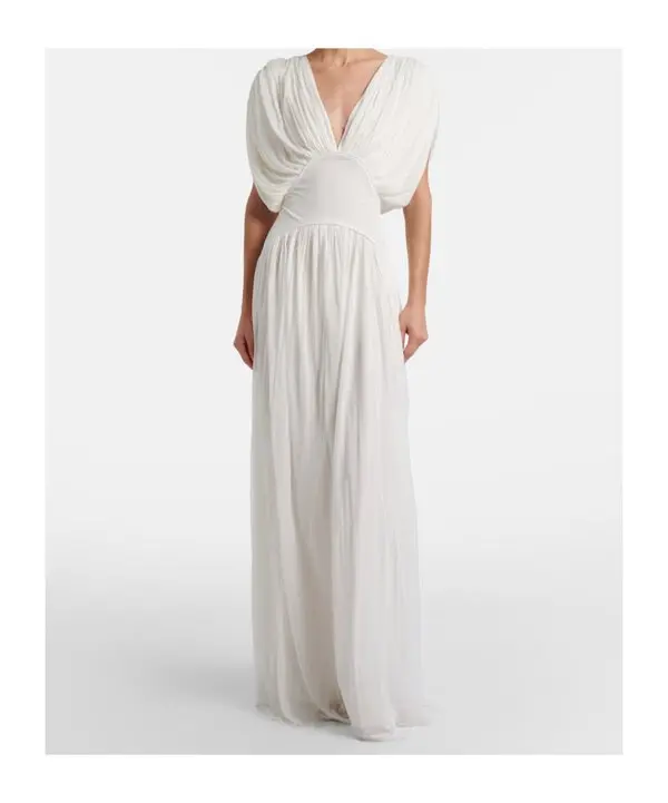Tove Lyla Draped Jersey Gown - White
