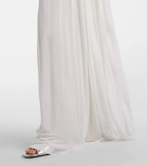 Tove Lyla Draped Jersey Gown - White