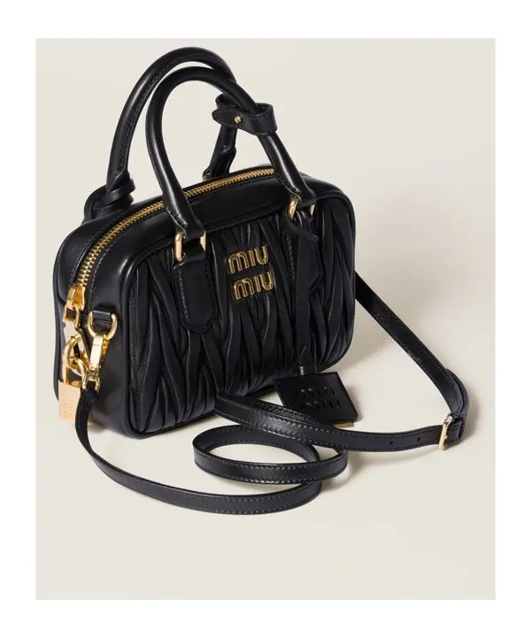 Miu Miu Matelassé Logo Lettering Tote Bag