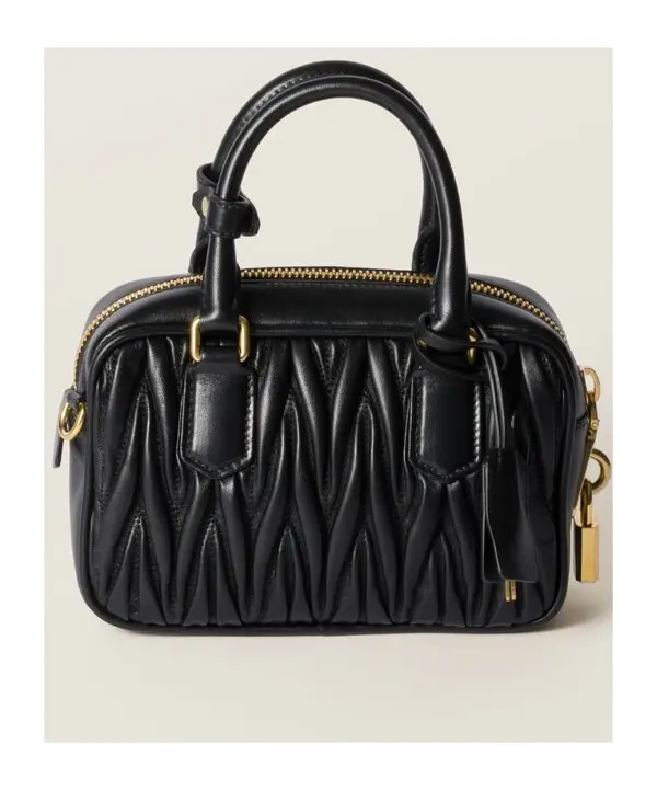 Miu Miu Matelassé Logo Lettering Tote Bag