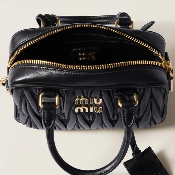 Miu Miu Matelassé Logo Lettering Tote Bag