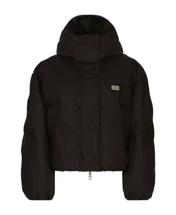 Dolce & Gabbana Dolce Gabbana Logo Plaque Hooded Jacket
