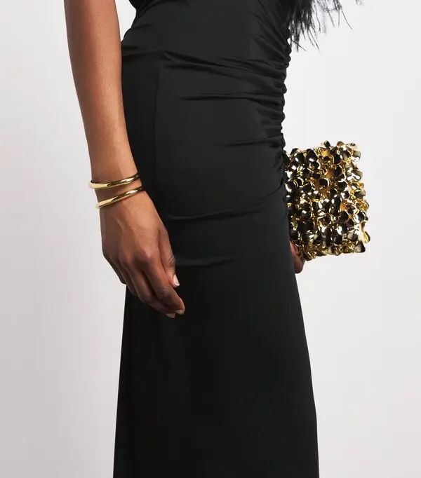 Lapointe Feather-embellished Gathered Gown
