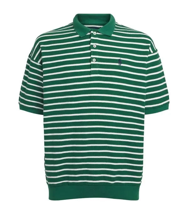 Polo Ralph Lauren Cotton Mesh Stripe Relaxed Polo Shirt - Green