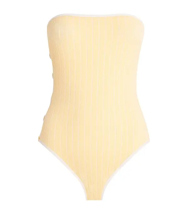 ERES Chevron Golden Strapless Swimsuit - Yellow