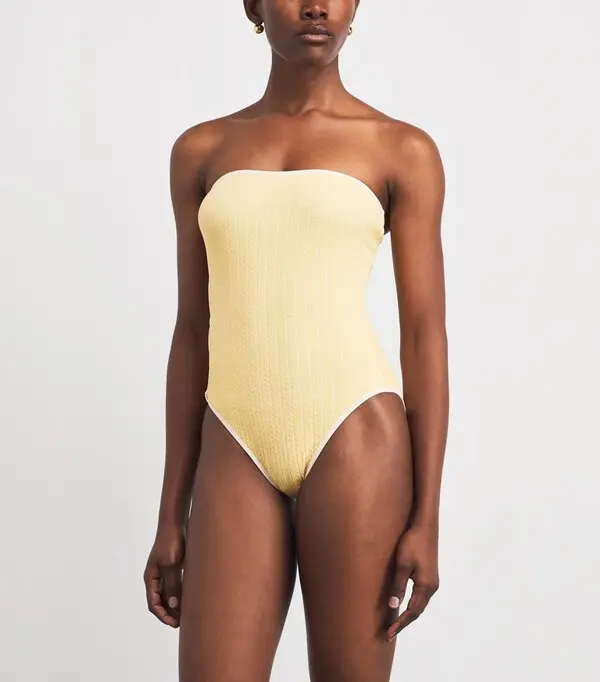 ERES Chevron Golden Strapless Swimsuit
