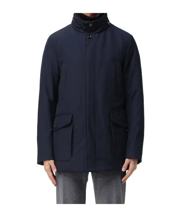 MOORER Long-sleeved Stand-up Collar Cotton Coat