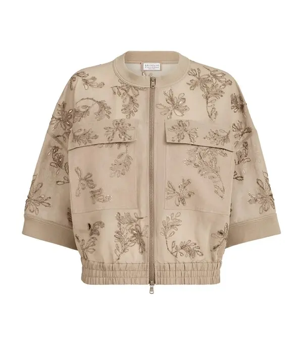 Brunello Cucinelli Cotton Organza Jacket - Beige
