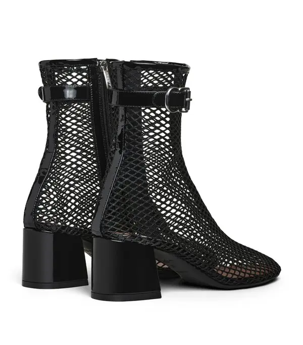 Alaïa Leather Mesh Ankle Boots 55