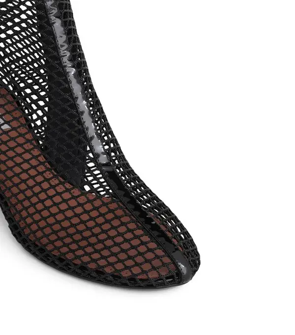 Alaïa Leather Mesh Ankle Boots 55