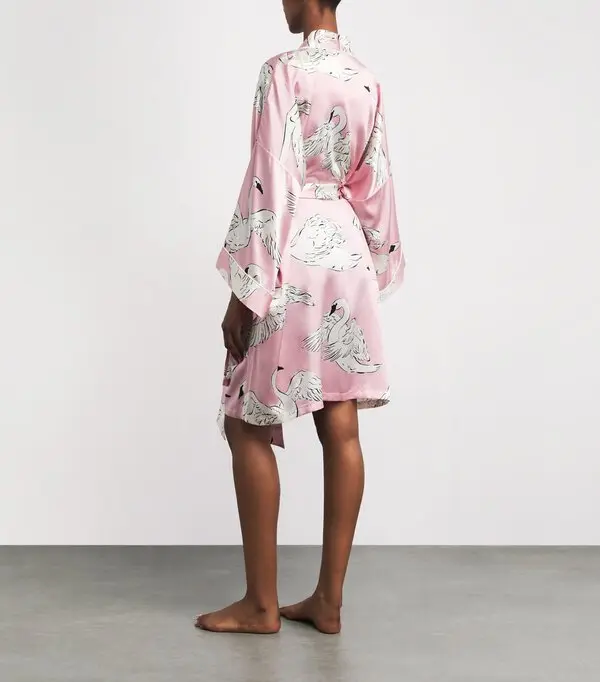 Olivia Von Halle Silk Swan Mimi Robe