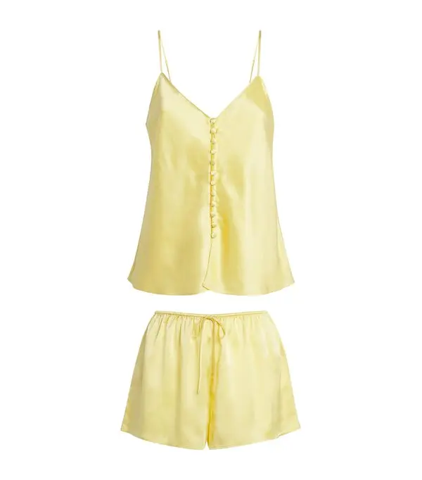 Olivia Von Halle Silk Etta Liliana Pyjama Set - Yellow