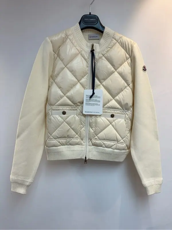 Moncler Logo Patch Quilted Cardigan