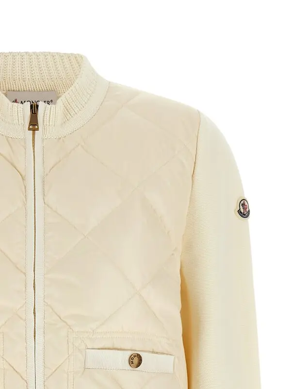 Moncler Logo Patch Quilted Cardigan