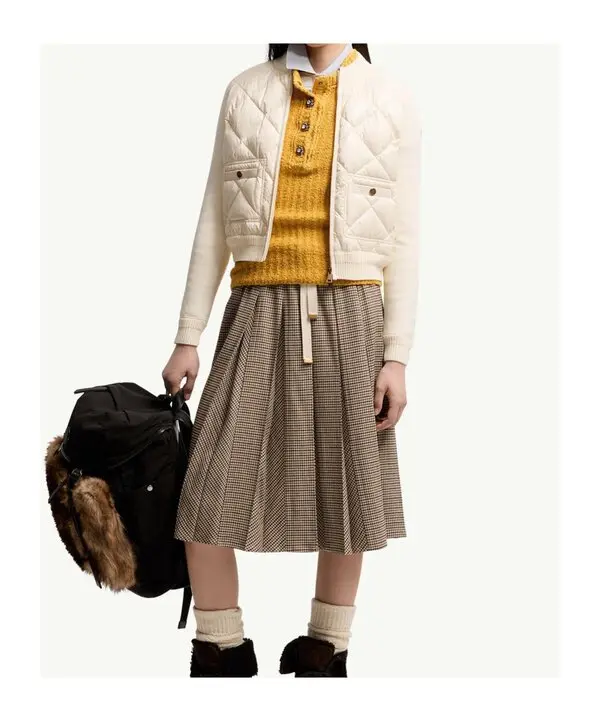 Moncler Logo Patch Quilted Cardigan