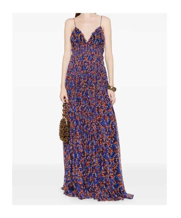 Ulla Johnson Graphic Detail Chiffon Maxi Dress