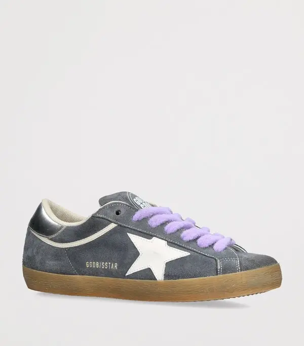 GOLDEN GOOSE Suede Super-star Low Top Sneakers - Blue