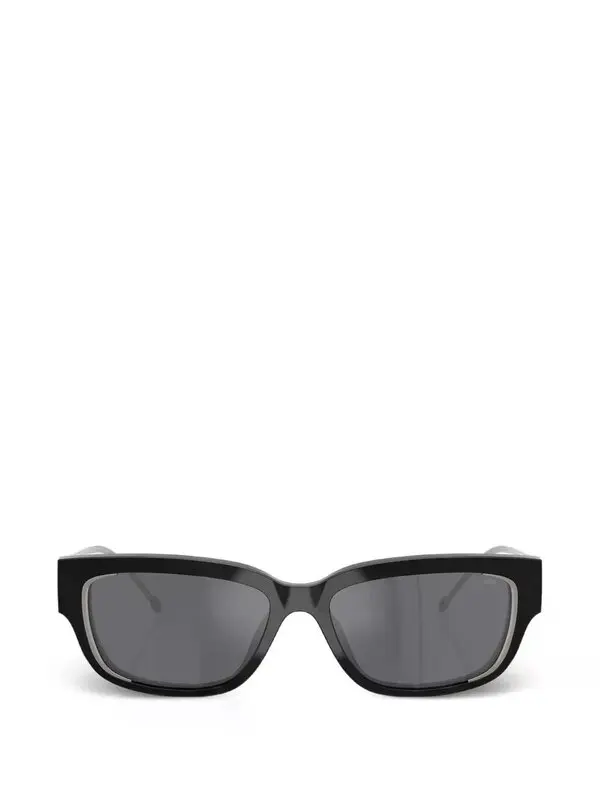 DIESEL® Rectangle Frame Sunglasses With Logo Plaque