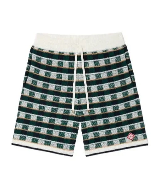 Casablanca Crochet Mosaic Shorts - Green