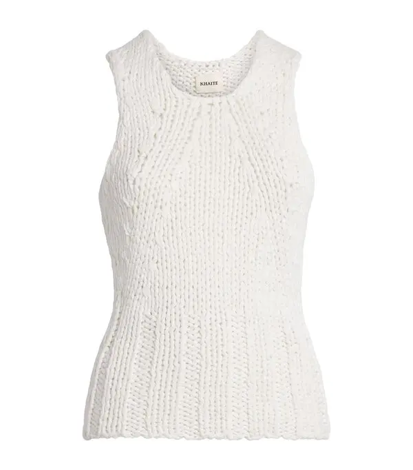 Khaite Cable-knit Cassie Top - White