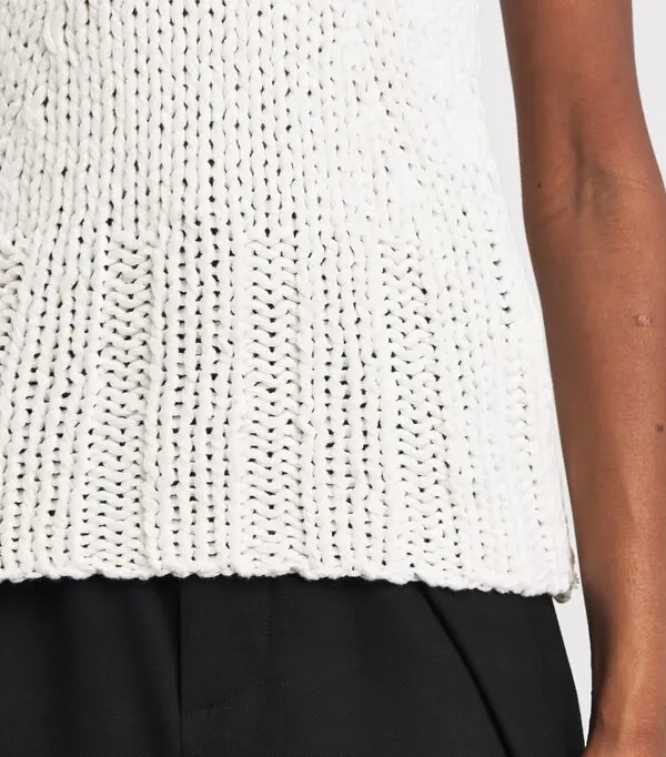 Khaite Cable-knit Cassie Top - White